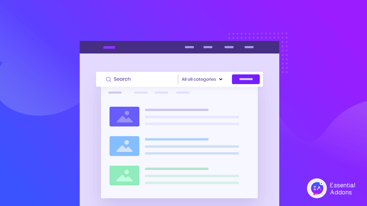 New Widget Create An Advanced Search In Elementor
