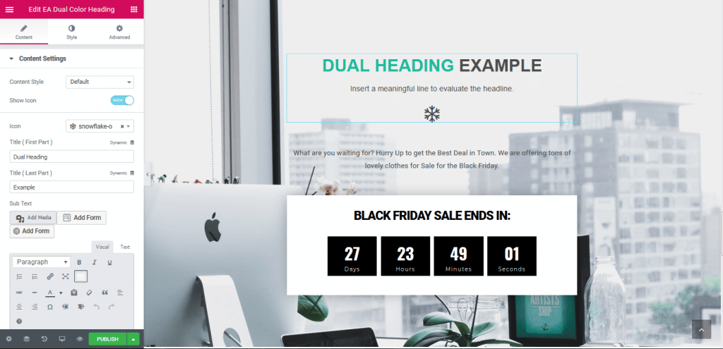 Dual Color Heading | Essential Addons for Elementor