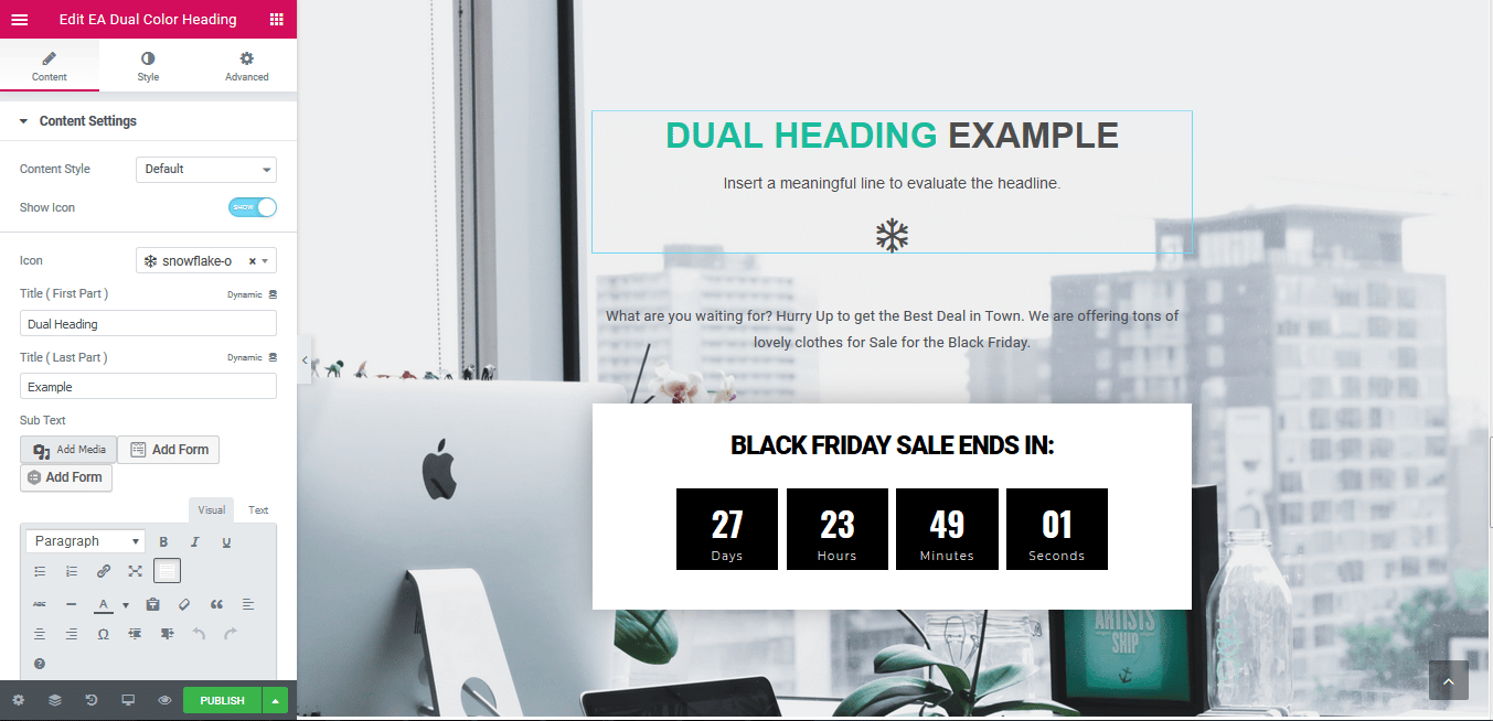Dual Color Heading | Essential Addons for Elementor