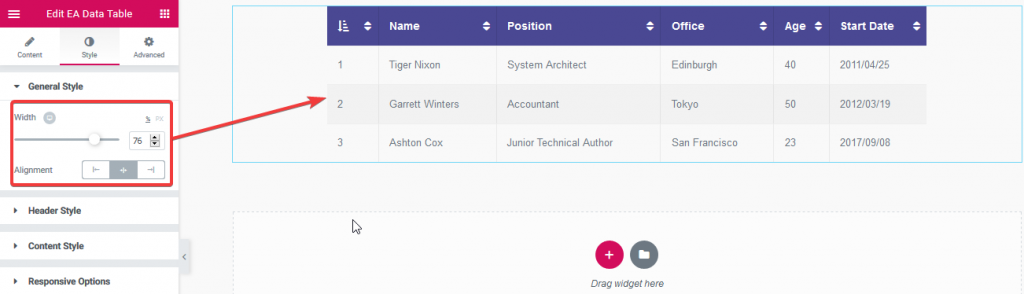 Data Table | Essential Addons for Elementor
