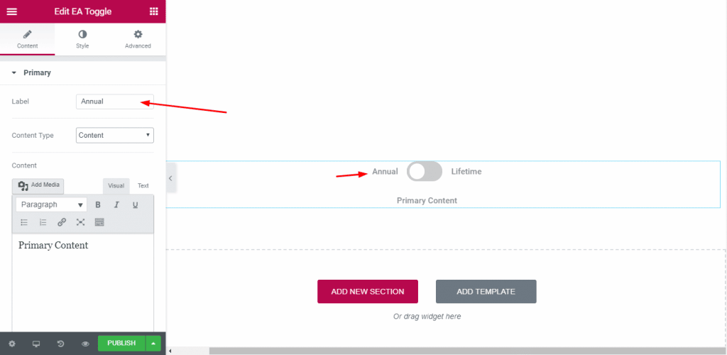 Content Toggle | Essential Addons for Elementor