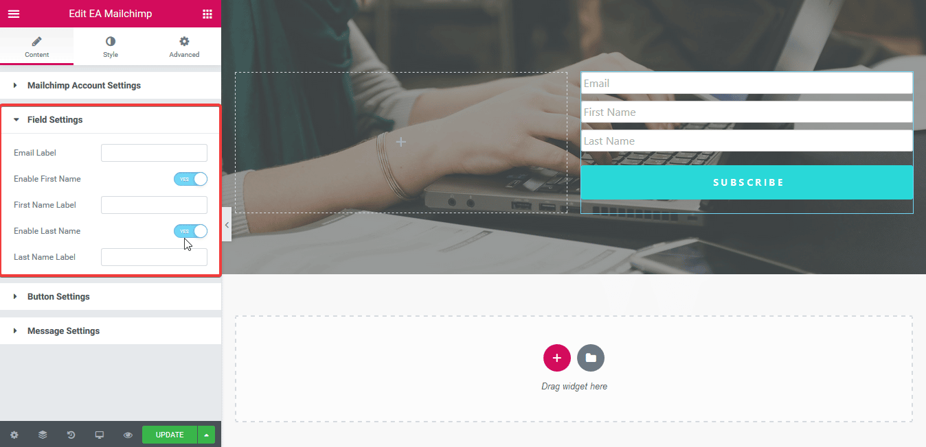 MailChimp | Essential Addons for Elementor