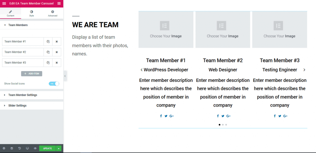 Team Member Carousel | Essential Addons for Elementor