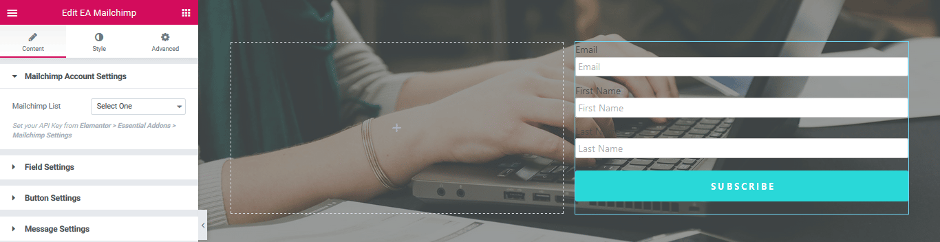 MailChimp | Essential Addons for Elementor