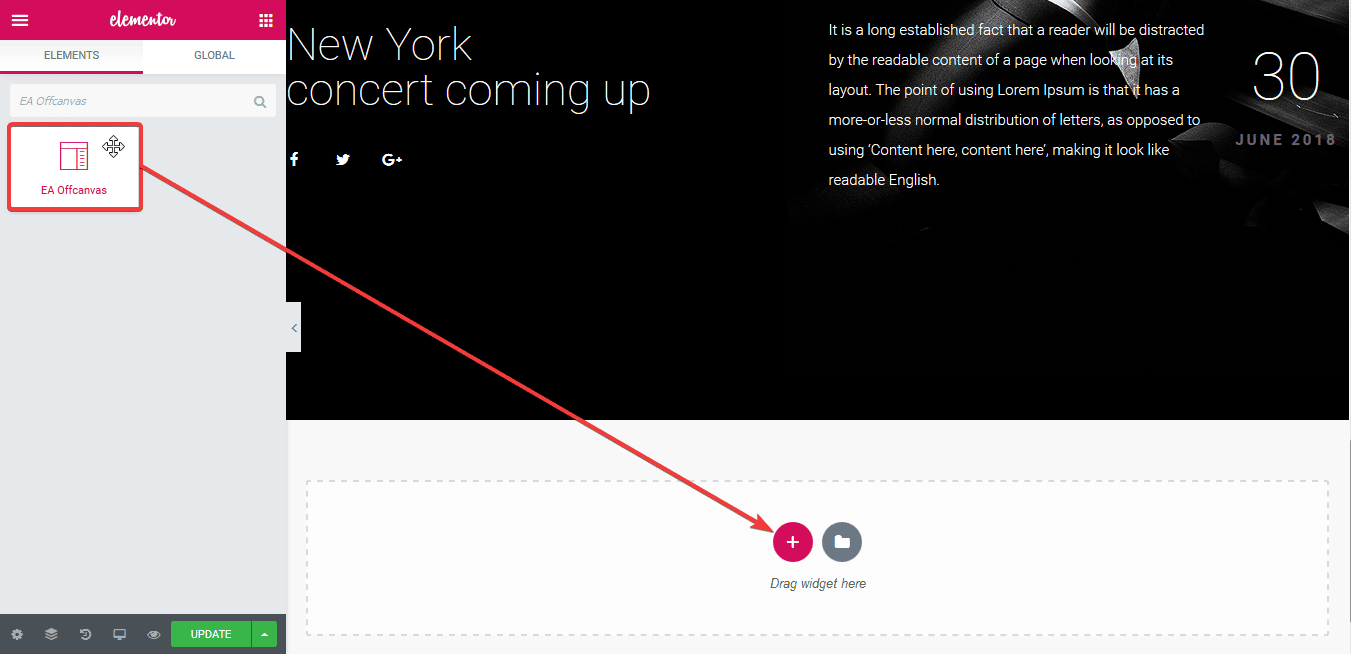 Essential Addons For Elementor | Offcanvas Content Elements