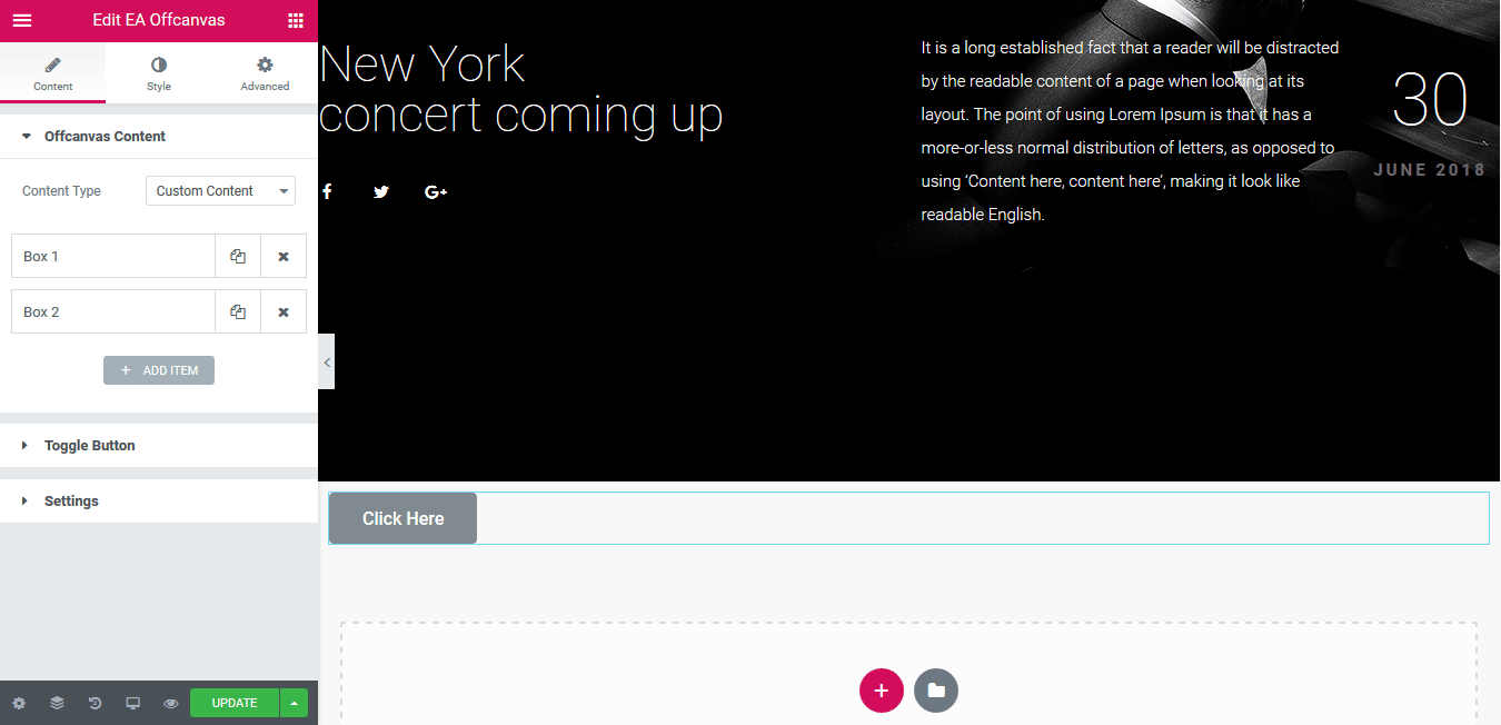 Essential Addons For Elementor | Offcanvas Content Elements
