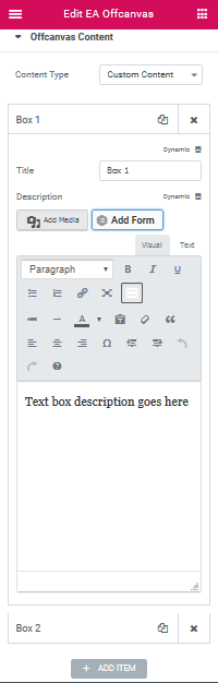 Essential Addons For Elementor | Offcanvas Content Elements