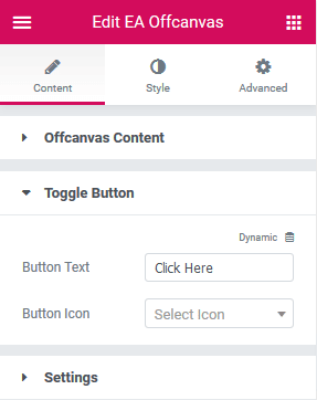 Essential Addons For Elementor | Offcanvas Content Elements