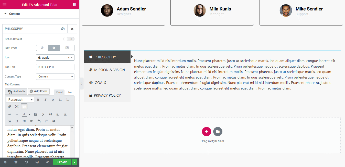Nested Advanced Tabs | Essential Addons for Elementor