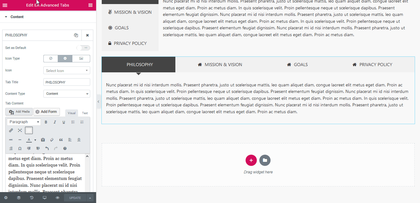 Nested Advanced Tabs | Essential Addons for Elementor