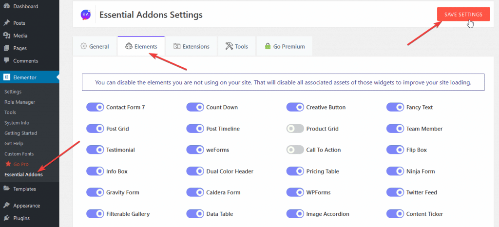 How to Enable / Disable Elements in Essential Addons to Reduce Server Requests? | Essential ...