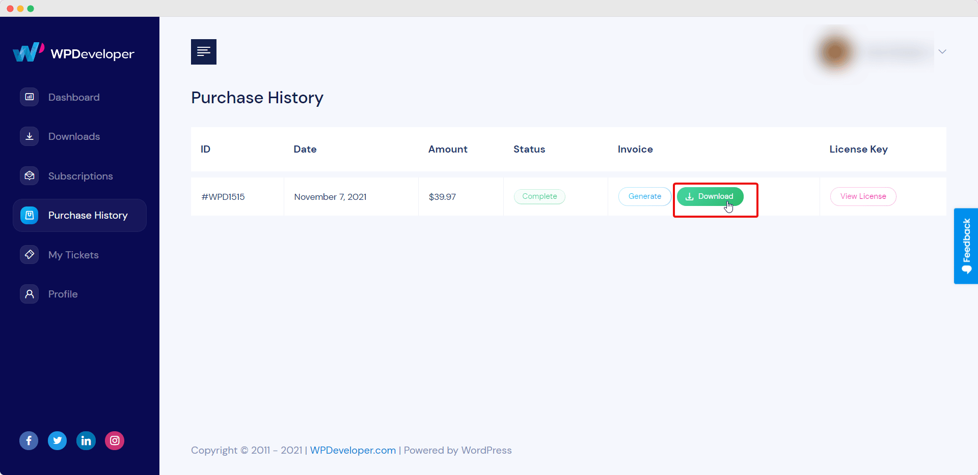 Purchase History | Essential Addons for Elementor