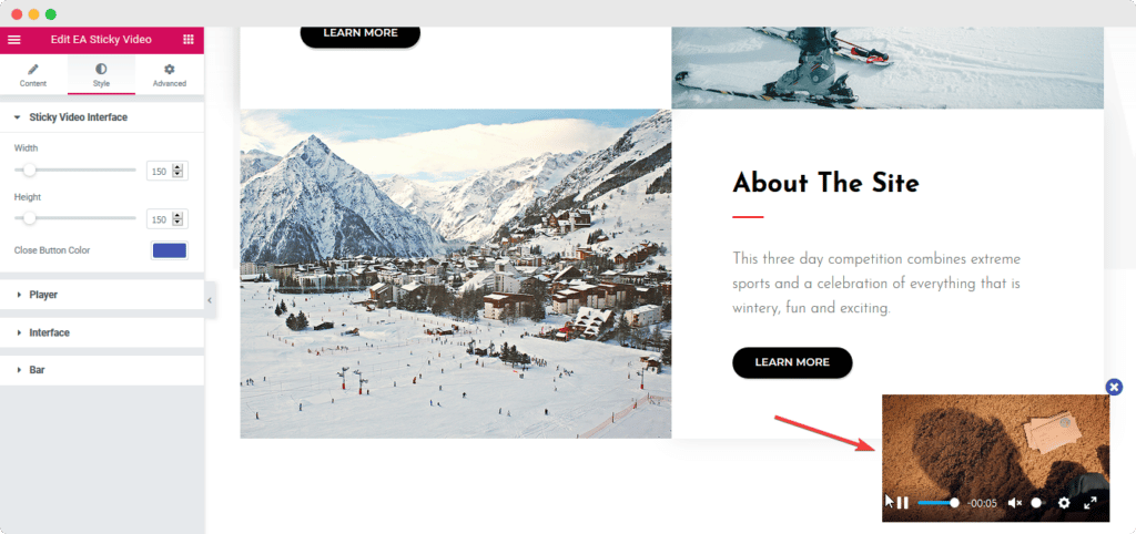 Sticky Video | Essential Addons for Elementor