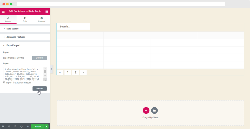 EA Advanced Data Table | Essential Addons for Elementor