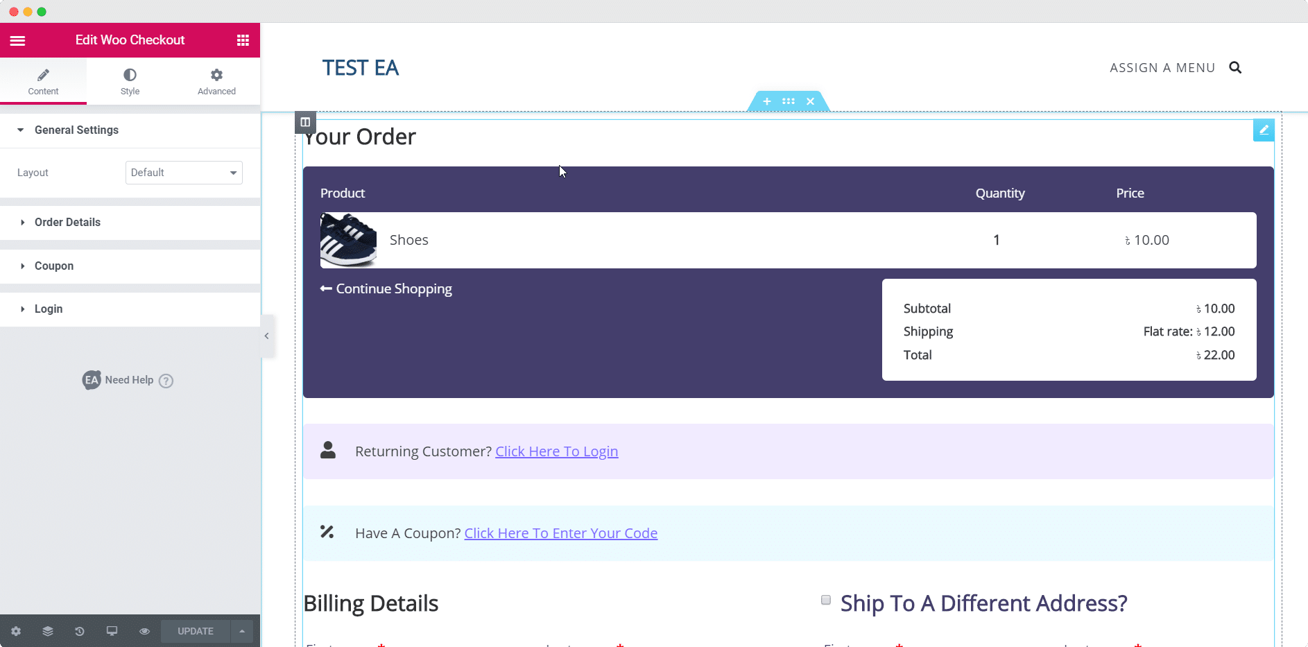 Woo Checkout | WooCommerce Checkout Page by EA for Elementor