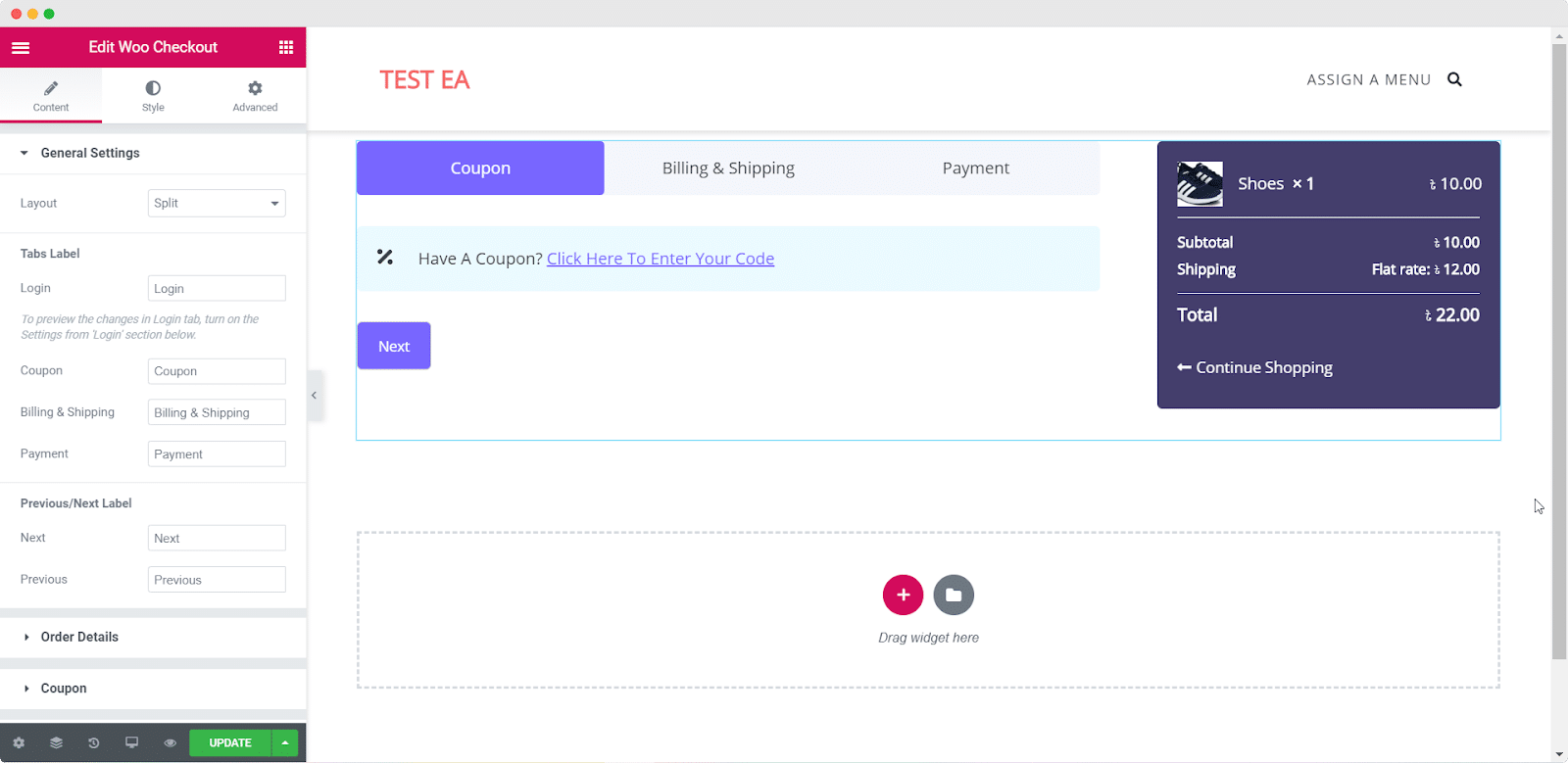 Woo Checkout | WooCommerce Checkout Page by EA for Elementor