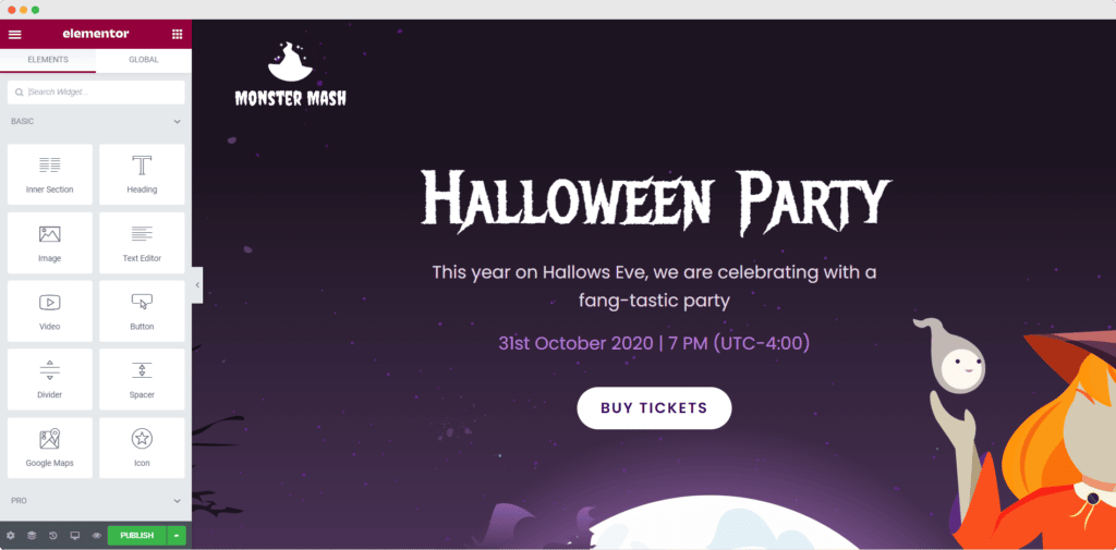 How To Create A Spooky Halloween Website With 1 Click Using Elementor ...