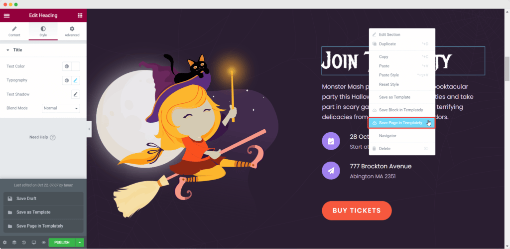 How To Create A Spooky Halloween Website With 1 Click Using Elementor ...