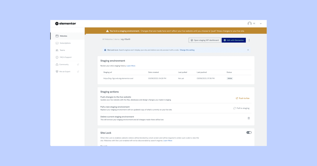 Guide To Create WordPress Staging Site With Elementor Hosting | Essential Addons for Elementor