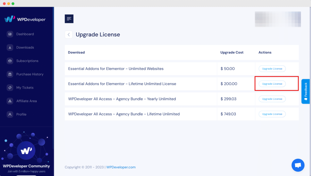 Upgrade License | Essential Addons for Elementor