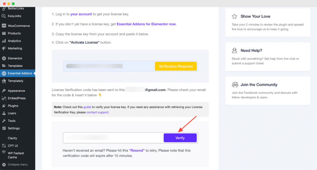 How To Verify Essential Addons PRO License Key & Authenticate ...