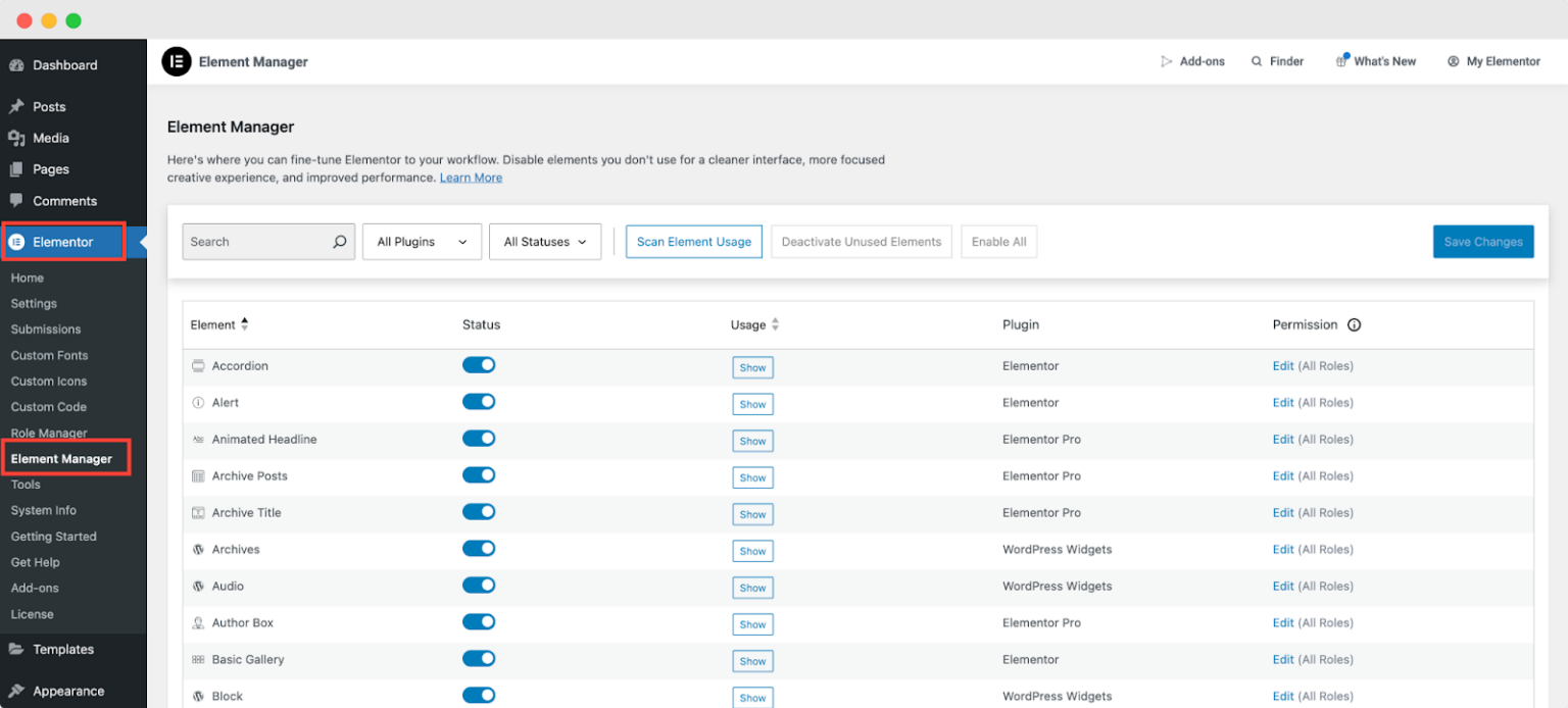 New in Elementor: Boost Performance using Element Manager with Role Permissions | Essential ...