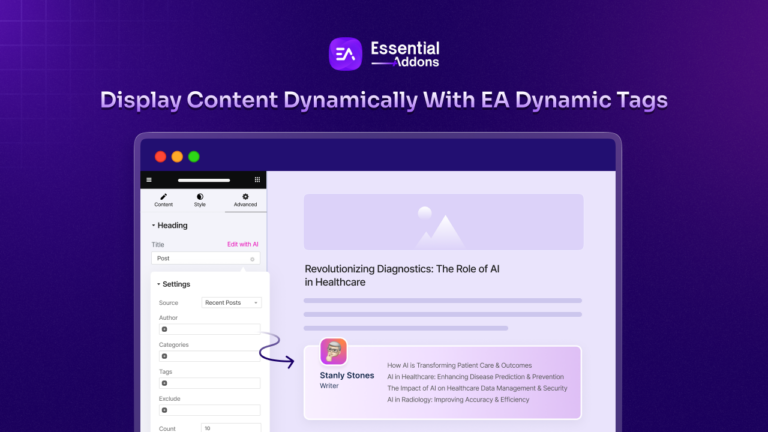 [New] Dynamic Tags in Elementor: Display Your Website Content Dynamically with Essential Addons ...