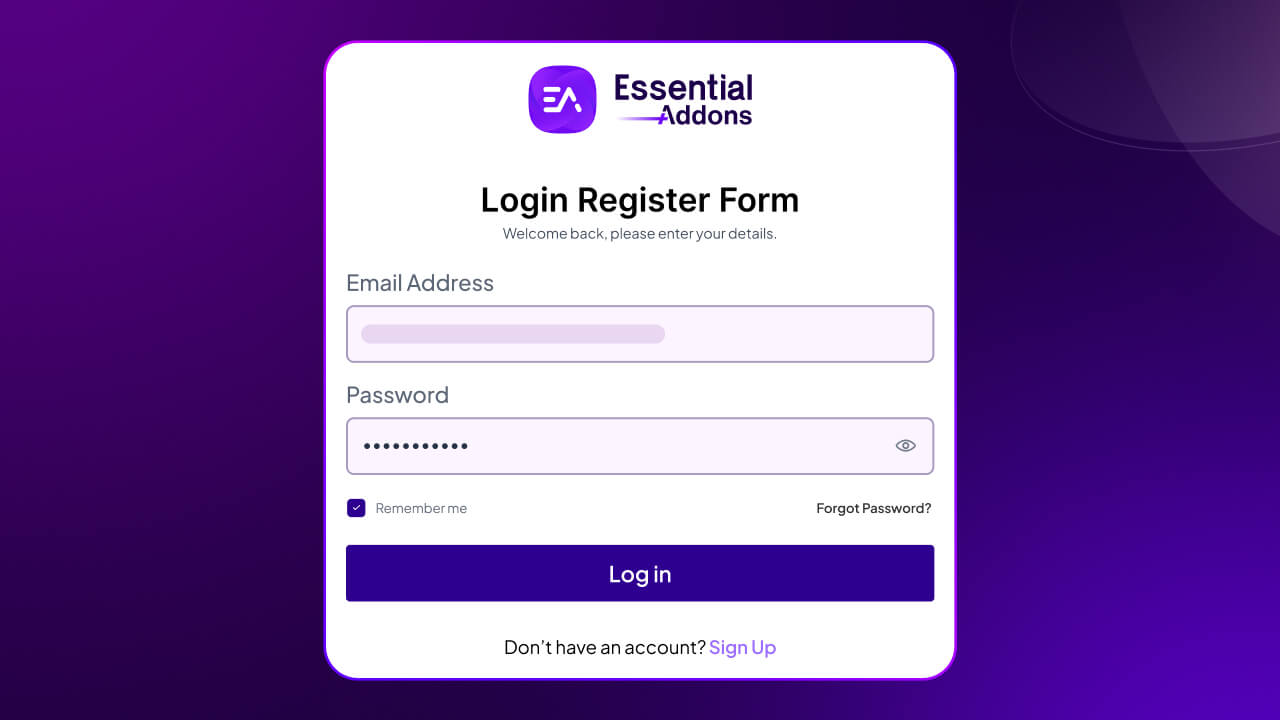 Login Register Form | Essential Addons for Elementor