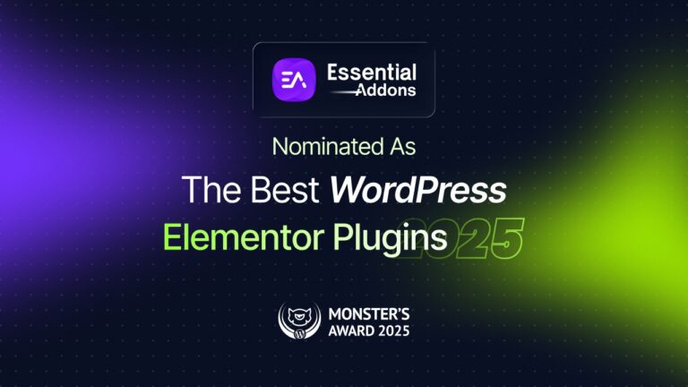 Monster's Award 2025: Essential Addons for Elementor Nominated for Best Elementor Plugin ...